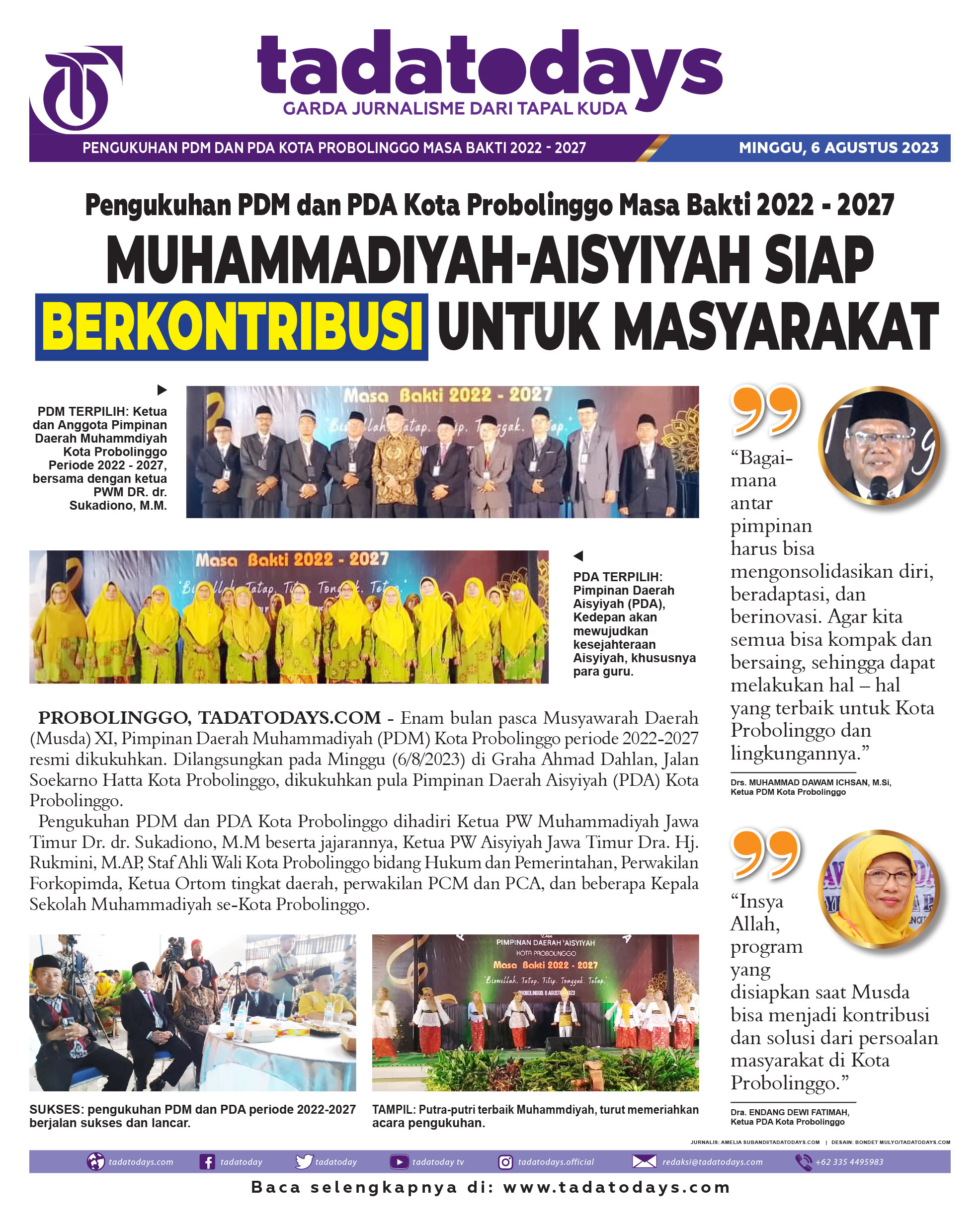 Tadatodays.com | Pengukuhan PDM & PDA Kota Probolinggo Masa Bakti 2022 ... Tadatodays.com | Pengukuhan PDM & PDA Kota Probolinggo Masa Bakti 2022 ...